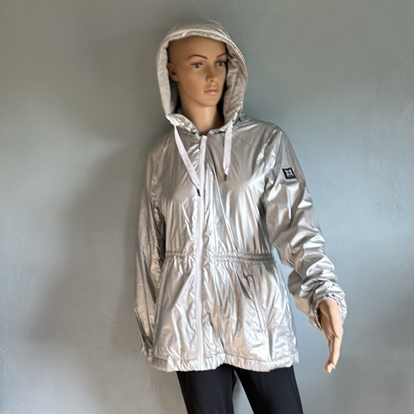 BCBG | Jackets & Coats | Rain Coat Wind Breaker Silver | Poshmark